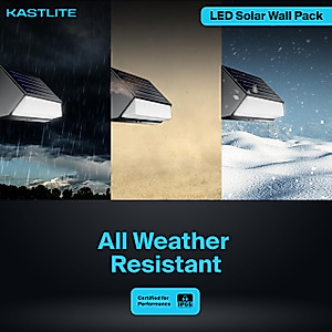 KastLite 12W Outdoor Solar Motion Sensor Light Wall Pack, 1500LM 5-Mode IP65 Dusk to Dawn LED Remote Control Light - Waterproof Wireless Smart Home Security Lighting for Yard Pathway Garden Garage