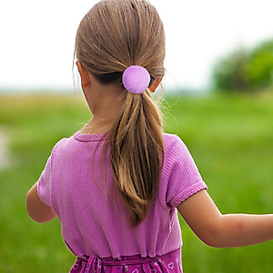 WILLBOND Pom Pom Fur Ball & Elastic Hair Ties - 16 Pieces Fluffy Scrunchies & Ponytail Holders for Women, Hair Accessories (Color Set 1)