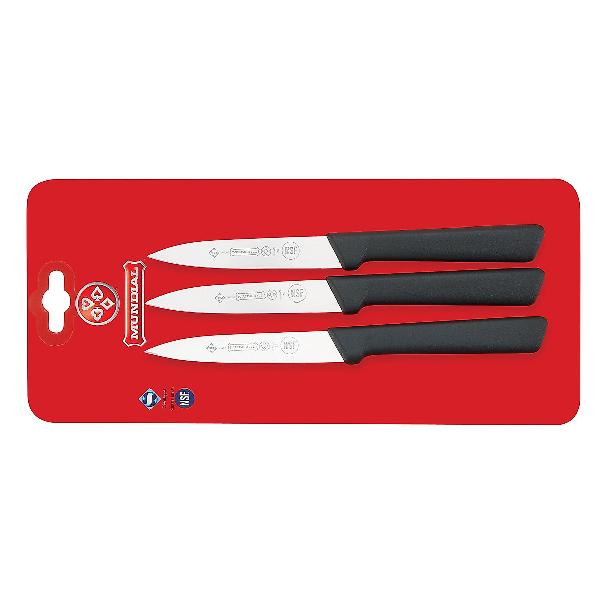 Mundial SC0547-4 4-Inch Spear Point Paring Knife Collection, Set of 3, Black