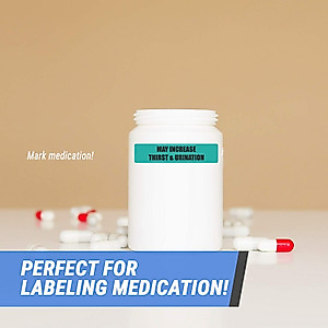 900 May Increase Thirst and Urination Sticker Labels, 0.38 x 1.63 Inch Medication Prescription Medical Chart File Folder Label Veterinary Pharmacy Rx Vet Instruction Stickers - 3 Packs of 300 Labels