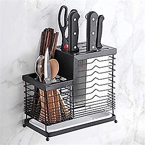 XJXJ Household Knife Holder Kitchen Shelf Tool Storage Rack Drain Tray Kitchen Appliances Chopsticks Box Wallmount kitchen knife sets