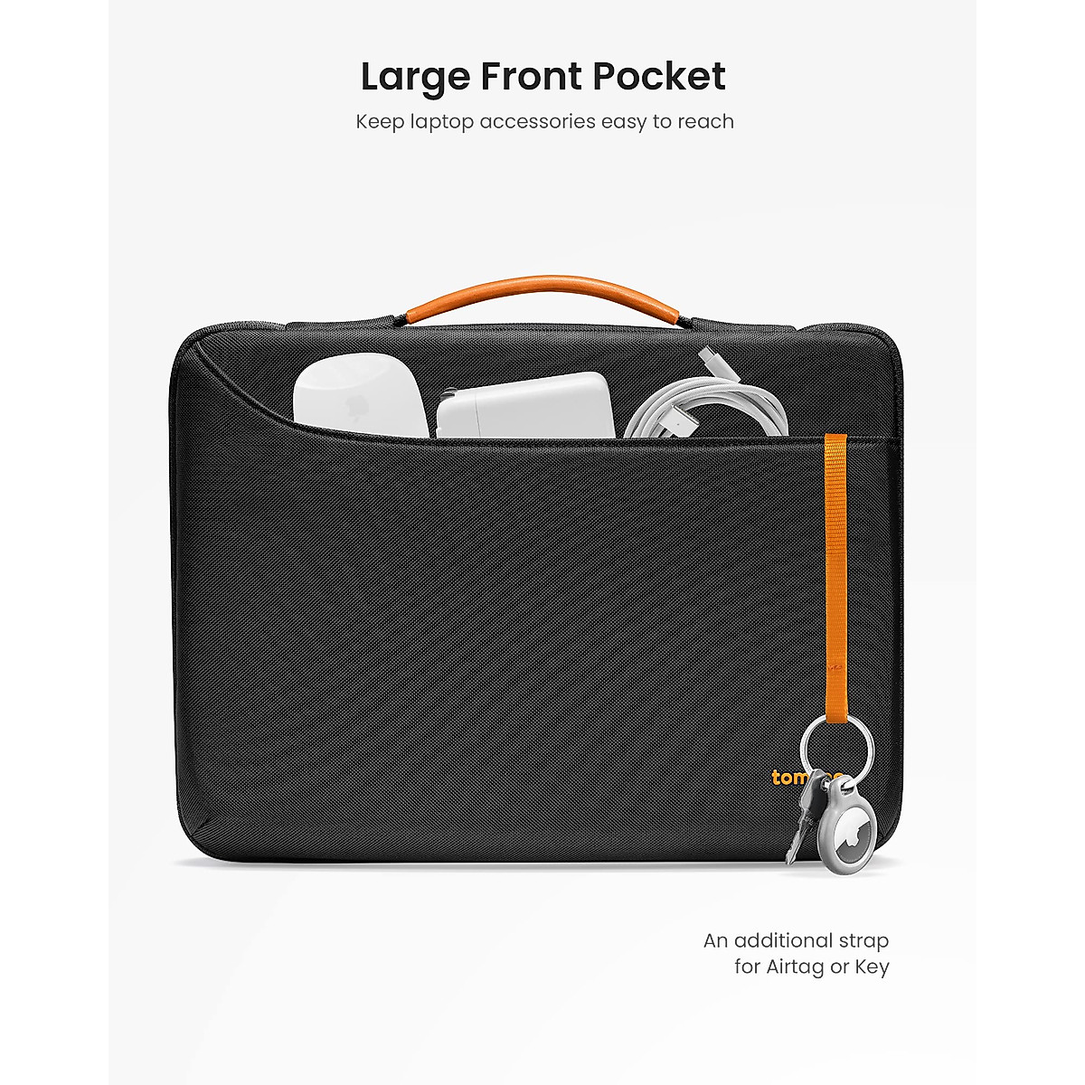 tomtoc 360 Protective Laptop Carrying Case for M3 MacBook Pro 14-inch A2918 A2992 M2/M1 Pro/Max 2023-2021, 12.9-inch iPad Pro 3rd-6th Gen with Magic Keyboard Folio, Water-Resistant Accessory Sleeve
