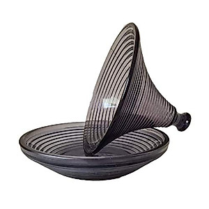 Royal Creed TAGINES. Hand Casted Glass for Food Serving 23 cm Round. 22 cm Height. Pyramid Step Design. Base Plate 5 Cm Deep. Product Weight 1865 gm (4.1 lbs). PURPLE COLOR