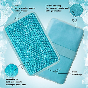 Gel Beads Ice Pack Ice Bag with Strap-1 Pack Reusable Hot & Cold Pack Compress for Knee, Shoulder, Foot, Back, Ankle, Neck, Hip, Elbow, Wisdom Tooth-7.76''x4.93''(Blue)