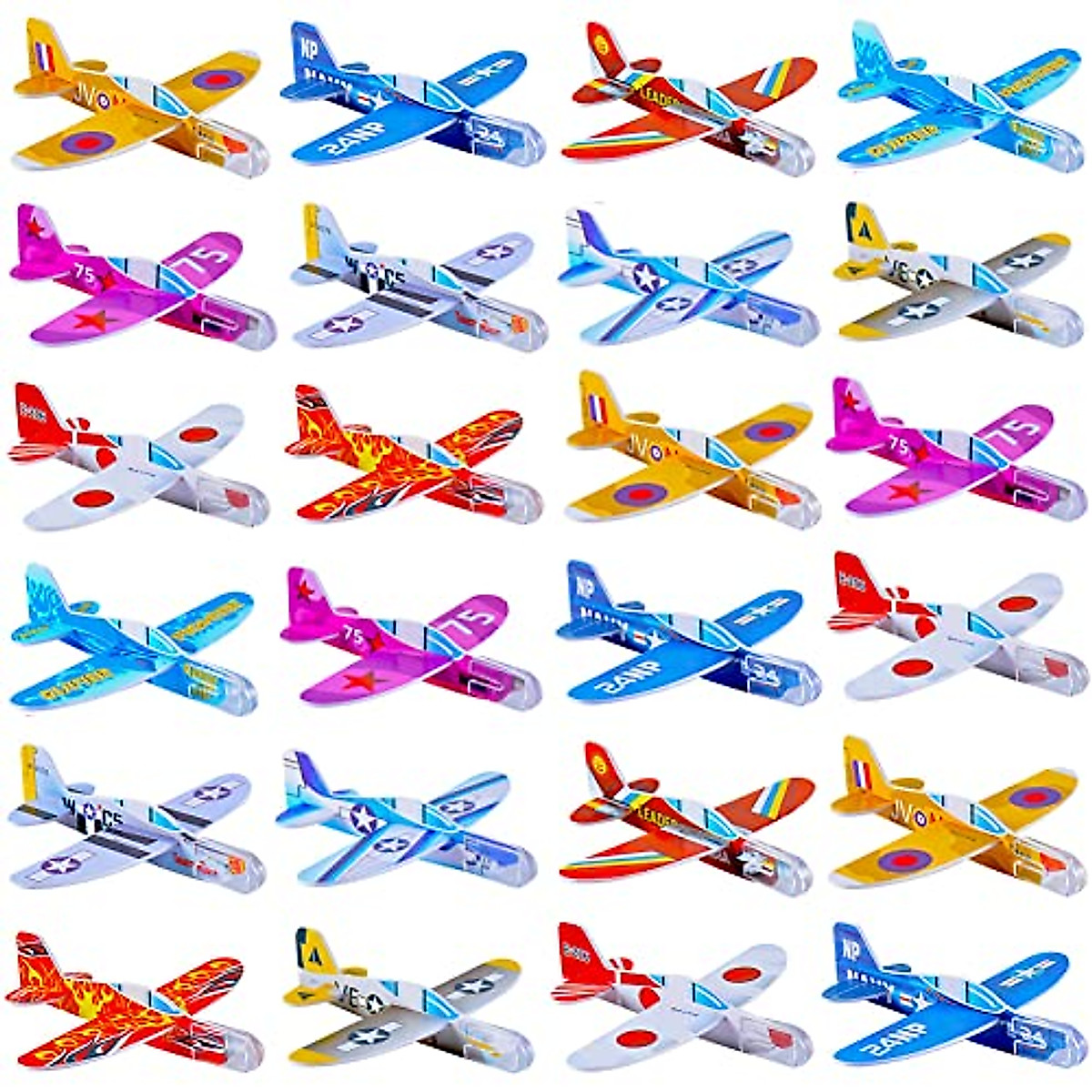 Manmel 50 Pcs Foam Gliders Planes Toys for Kids, Paper Airplane Toys Set, Plane Party Favors Goodie Bag Stuffers, Outdoor Flying Toys, Bulk Toys for Classroom Prizes Boys and Girls
