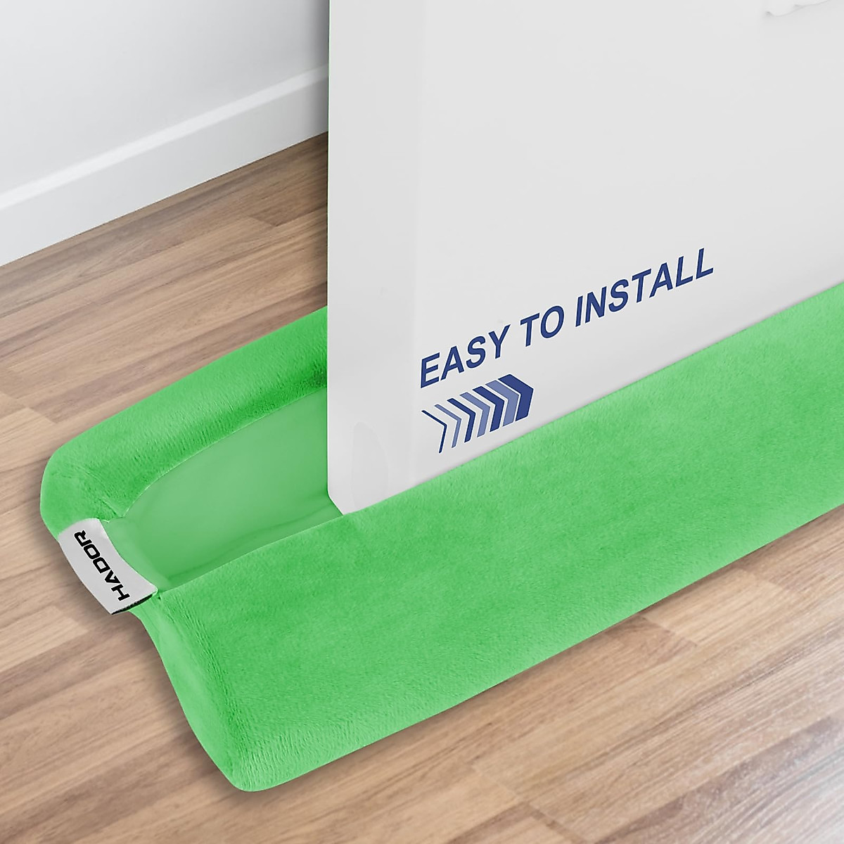 HADOR Door Draft Stopper for Bottom of Door, 36 Inch Under Draft Air Noise Light Blocker 30"- 36" Double Side Triangle Soundproof Sweep Filler Seal Gap up to 1.7" for Patio Sliding Door Guard, Green