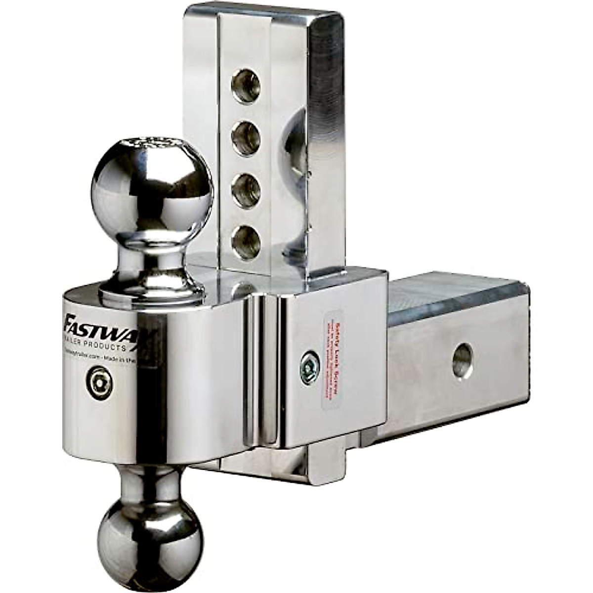 Fastway Flash STBM DT-STBM6625 Adjustable Silent Tow Ball Mount with 6 Inch Drop, 2.5 Inch Shank, and Chrome Plated Balls