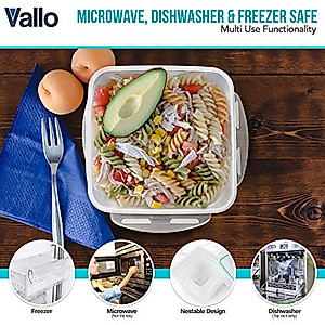 Vallo Plastic Food Containers with Lids for Food Storage - Safe for Dishwasher, Microwave, and Freezer - BPA Free, Perfect for Meal Prep & Freezer [24 pc set]