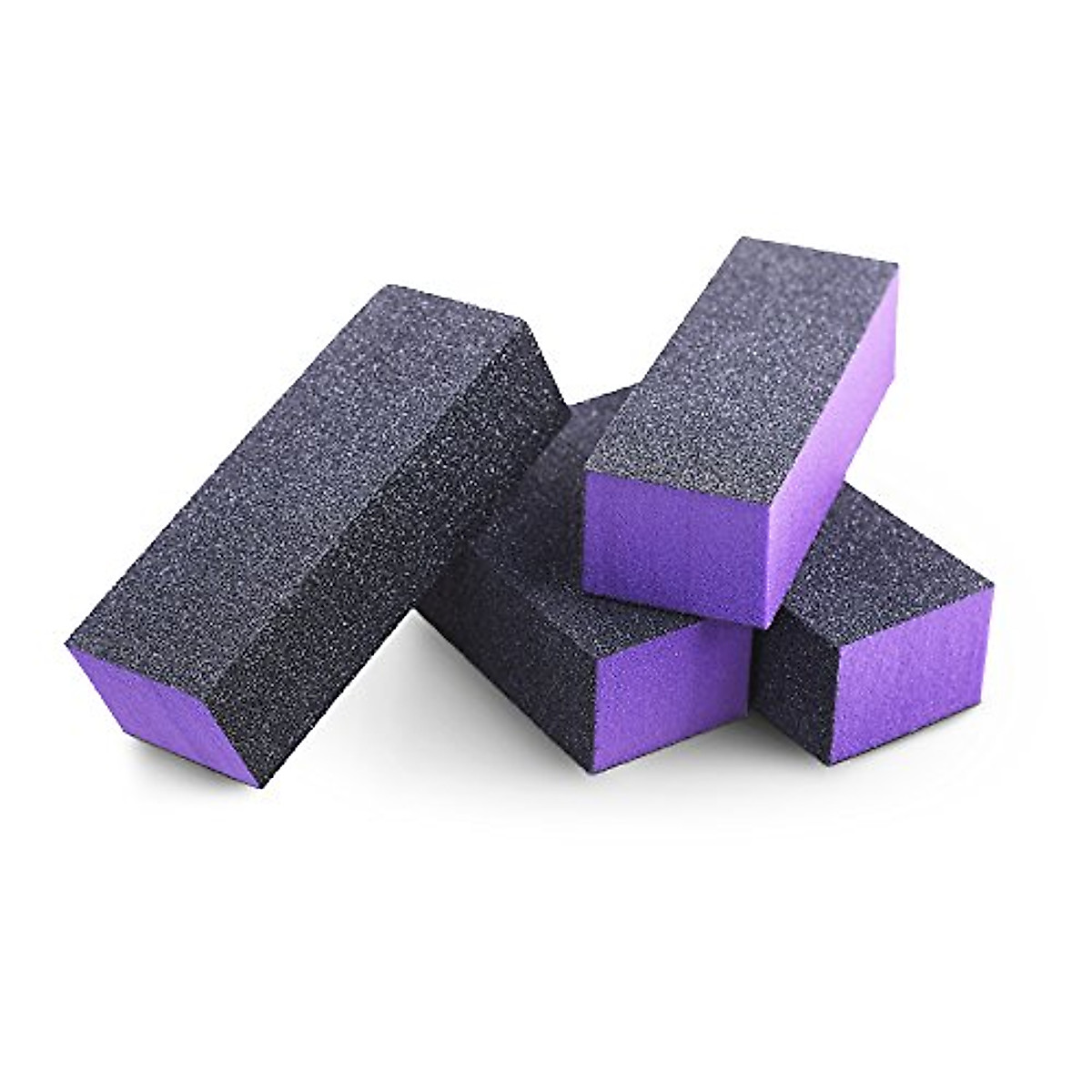 Beautyflier 10 Pack Nail File Buffer Block 3 Way 180 Grit Emery Board Nail Polish Sanding Buffing Block Files Salon Manicure Pedicure Kit (Purple)