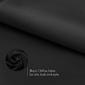 Skeleteen Chiffon Head Neck Scarf - Black Classic Retro Sheer Square Head Scarves Handkerchiefs Handbag Ties for Women and Girls