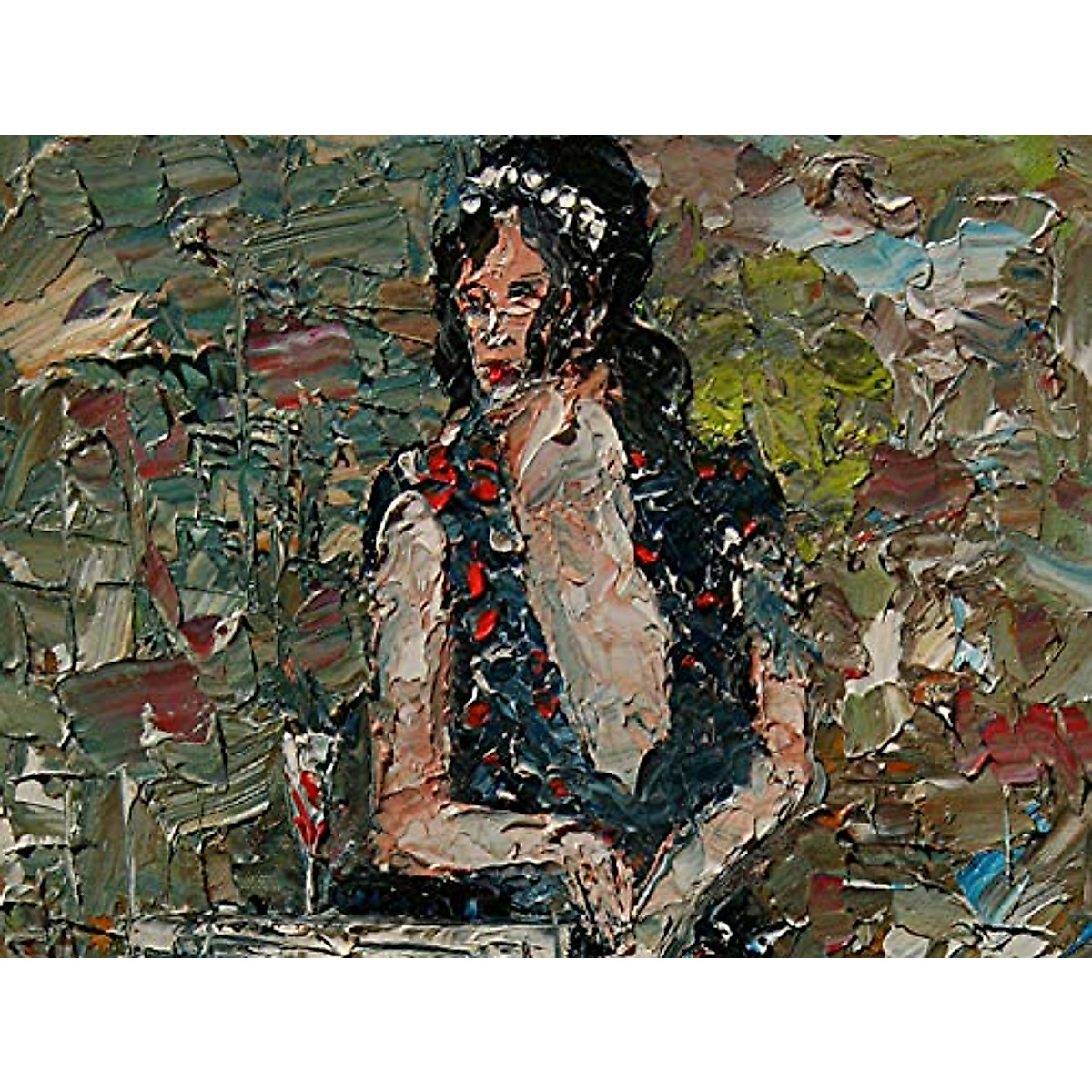 SOLD The Parisienne, Vogue Woman At Paris Cafe By Internationally Renown Painter Andre Dluhos