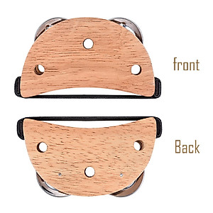 Heysland Burlywood Elliptical Box Drum Cajon Companion Accessory Foot Jingle Tambourine for Hand Percussion Instruments