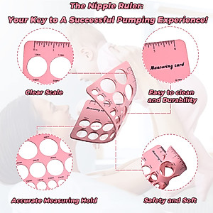 Nipple Ruler for New Mom Gift, Nipple Rulers Flange Sizing Measurement Tool, Silicone & Soft Flange Size Measure for Nipples, Breast Flange Measuring Tool with Inches and MM, Breast Pump Sizing Tool