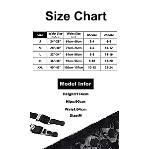 PERAMBRY Women's lace sexy garter belt stockings garter belt mesh suspenders (garter belt only sold)（Lace black m）