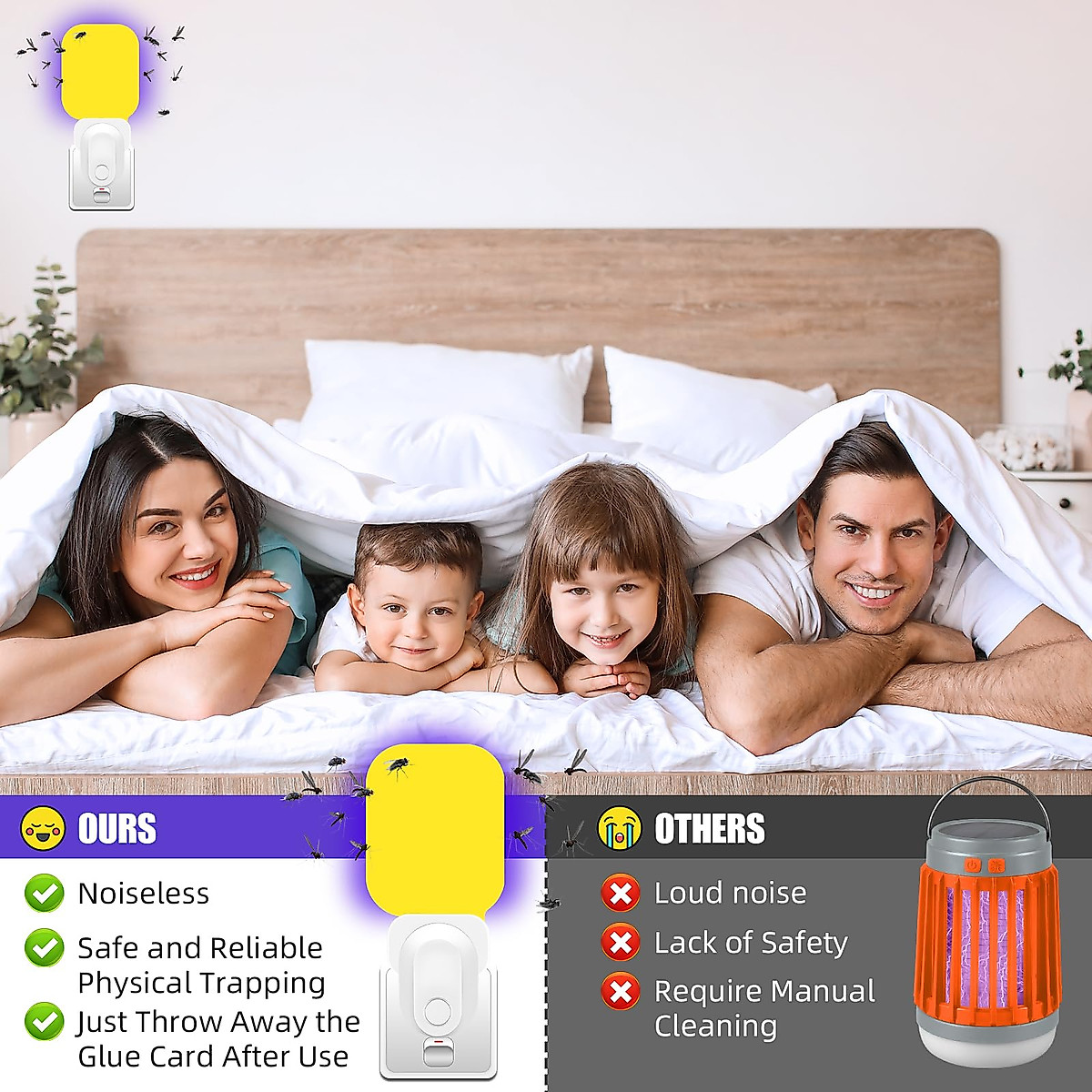 2 Pack Upgraded Fly Traps Indoor for Home with 20 Glue Cards,Gnat Traps for House Indoor Plug In Bug Catcher Flying Insect Trap with UV Light for Fruit Flies,Gnat,Moth,Mosquito,400 Sq Ft of Protection