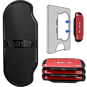 3PCS Adhesive Base Replacement for Pops Wallet+, Detachable Sticky Plastic Part Strips for Socket Wallet Plus & Wallet Case Back with Extra 3Pack 3M VHB Sticker Tapes, Sleeve Attachment Piece Black