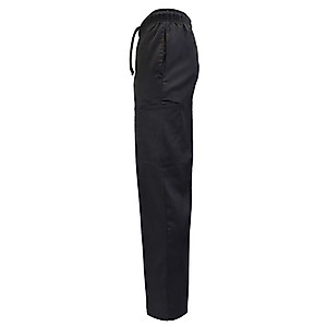 Natural Uniforms Classic 6 Pocket Black Chef Pants with Multi-Pack Quantities Available (3, Medium)