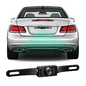 BESULEN Car License Plate Reverse Backup Camera, 8 LED Waterproof Back Up Camera, 720P Clear Night Vision Car Rear View Camera, Car Accessories Universal Reverse Rearview Cam for Vehicle SUV Pickup