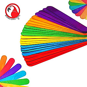 Bonka Bird Toys 3845 Pk100 Big Colored Wooden Chewy Sticks Foot Talon Craft Part Bird Toys Also Ideal for Model, Kids Handicraft, and Creating Craft Projects