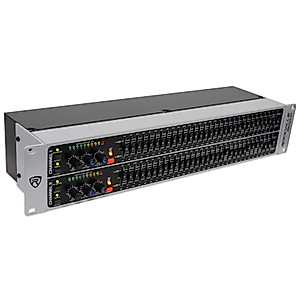 Rockville REQ231 Dual 31 Band 1/3 Octave Graphic Equalizer with Sub-Output, Grey