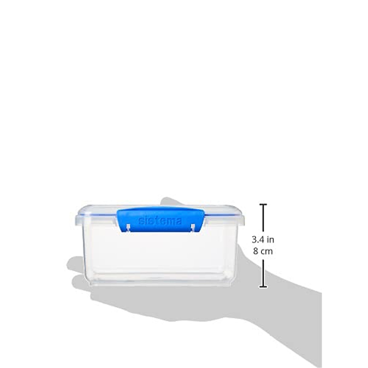 Sistema KLIP IT Rectangular Collection Food Storage Container, 33.8 oz./1.0 L, Clear/Blue, 3 Count
