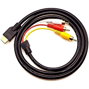 Chenduomi HDMI to RCA TV Cable HDMI Male to 3 RCA Male av Cable Video Audio Component Converter Adapter 1080P Cable for HDTV Black 5ft/1.5m