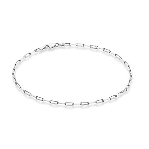 Miabella Solid 925 Sterling Silver 2.5mm Paperclip Link Chain Anklet Ankle Bracelet for Women, Made in Italy (sterling silver, 10 Inches)