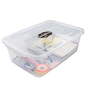 Anbers 14 Quart Clear Latching Storage Containers with Lid, 4-Pack