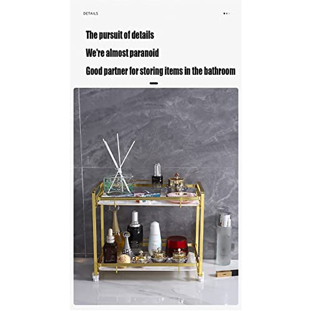 2/3 Tier Bathroom Counter Organizer Under Sink Bathroom Organizer Countertop Storage Rack Cosmetic Organizer Holder for Bathroom Kitchen White,3 Tiers