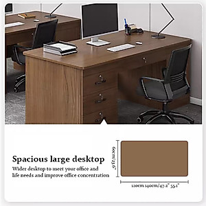 SUZEPER Wood Computer Desk with 3 Drawers,Modern Home Office Desk with Storage,Contemporary Executive Desk with Locking Drawer,Wood Writing Desk,pc Table Workstation(140x60x74.2cm(55x24x29inch), B)