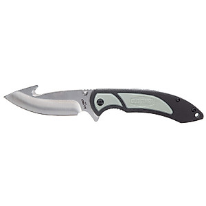 Old Timer Trail Boss 8in Gut Hook Folding Knife with High Carbon Stainless Steel, TPE Grip Handle, Finger Flip Assist, and Liner Lock for Hunting, Field Dressing, Skinning, Gutting, and Outdoors
