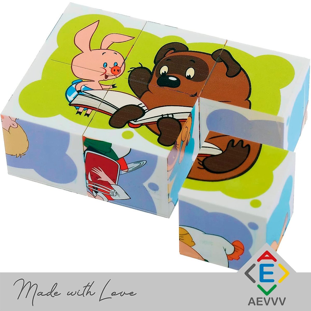 AEVVV Building Blocks Puzzles Russian Soviet Soyuzmultfilm Cartoons - Русские мультики - Cubes for Stacking Learning Puzzles
