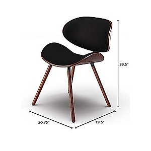 SIMPLIHOME Marana 18 Inch Mid Century Modern Dining Chair in Black Vegan Faux Leather, For the Dining Room