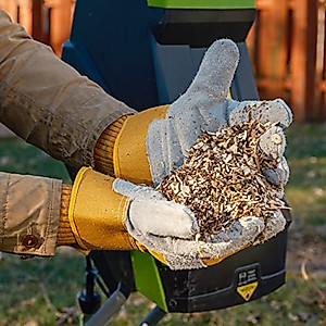 Earthwise GS015 15-Amp Electric Corded Chipper/Shredder with Collection Bag, Green/Black