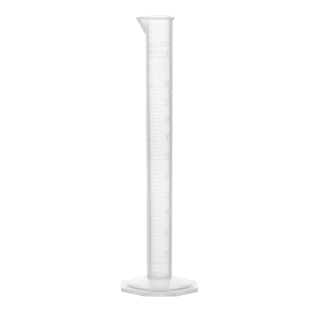 EISCO 7PC Graduated Cylinder Set - Class B - 10ml, 25ml, 50ml, 100ml, 250ml, 500ml & 1000ml - Polypropylene Plastic, Octagonal Base, Moulded Graduations - Industrial Quality, Autoclavable