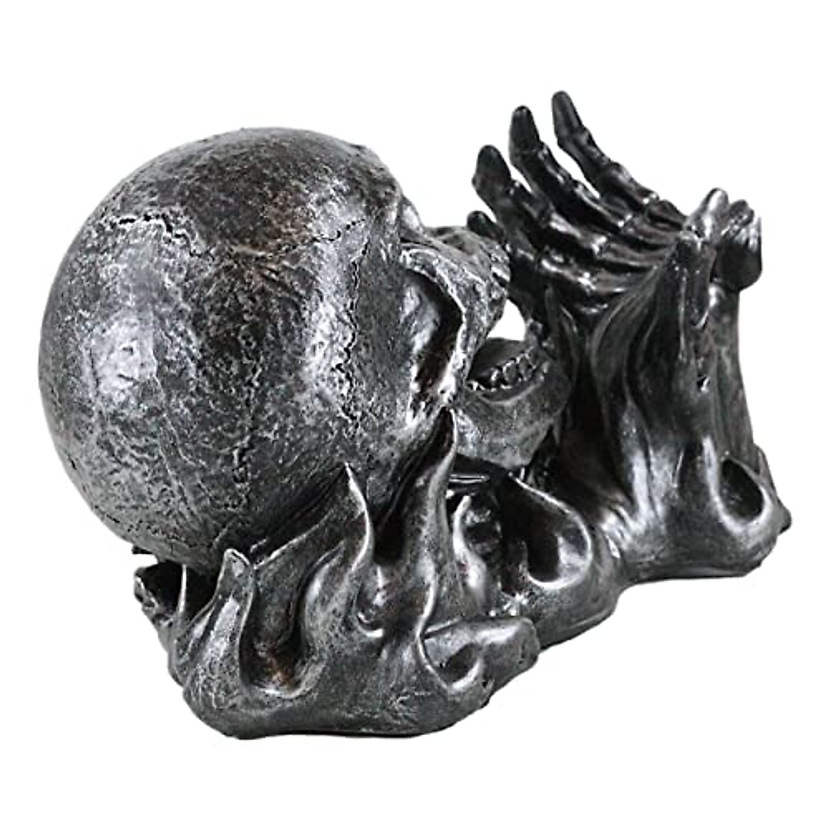 Ebros Dead Rising Skull Hell's Booze Flame Skeleton Wine Holder Figurine 11.25" L Halloween Party Hosting Centerpiece Decor