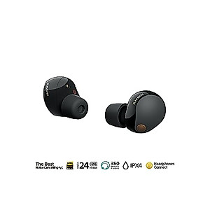 Sony WF-1000XM5 The Best Truly Wireless Bluetooth Noise Canceling Earbuds Headphones with Alexa Built in, Black (Renewed)