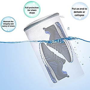Blmsian 2 Pack Large Shoes Wash Bags, Shoe Washing Bags for Washing Machine, Durable and Reusable Sneaker Laundry Mesh Washing Bag with Zipper for Shoes, Bras, Socks, Travel Storage Organization Bags