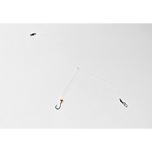 6 Pack Fluorocarbon Single Drop Surf Fishing Rigs Pompano Whiting Hand-Tied (20LB Fluorocarbon)