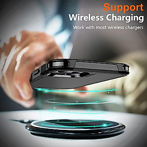 SPIDERCASE Designed for iPhone 13 Case/iPhone 14 Case, [10 FT Military Grade Drop Protection] [with 2 pcs Tempered Glass Screen Protector] Cover for iPhone 13 & 14 6.1 inch (Black)