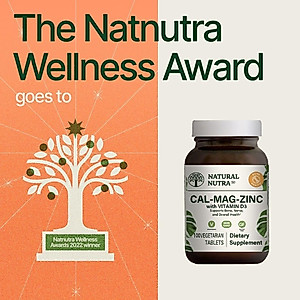 Natural Nutra Calcium Magnesium Zinc (Cal-Mag Zinc) Supplement with Vitamin D3 for Bone Strength, Helps Improve Digestion, Health Gluten Free and Sugar Free, Essential Mineral Complex (100 Count)