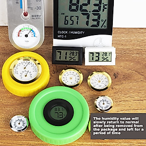 Biocomma Airtight Mason Jar Lids Built-In Stash Hygrometer Herb Curing monitor fits all Ball Wide Mouth Mason Jars 2pcs (Temperature & humidity lid)