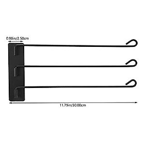 Hemoton with Mount Free Home Black Stainless Rotation Arms Saving Rotary No Bar Towel Nail Rack Storage Swivel Mounted Punch Arm Space Steel Hanger Kitchen Hand Organizer Racks Swing