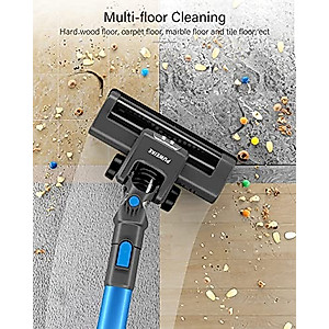 PUWEIKE Stick Vacuum Cleaner Cordless 23000pa Strong Suction Vacuum Cleaner with Bed Brush, Air Purification Pet Vacuum, Lightweight Handheld Vaccum for Car, Pet Hair, Carpet, Hard Floor