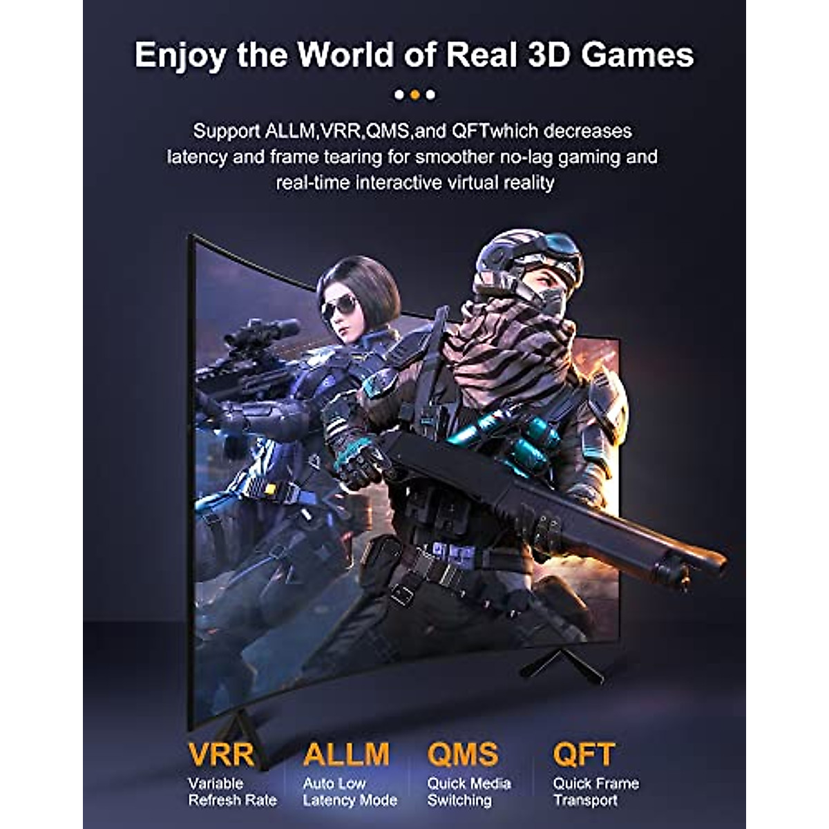 BATBI 8K HDMI 2.1 Cable 6.6F/2M 48gbps 8k@60Hz、4K@120Hz Ultra High Speed HDMI eARC Cable for HDCP2.2/2.3 HDR10 3D,Compatible with Dolby Vision Apple TV/PS5/PS4/Roku TV/HDTV/Blu-ray/LG/Samsung QLED