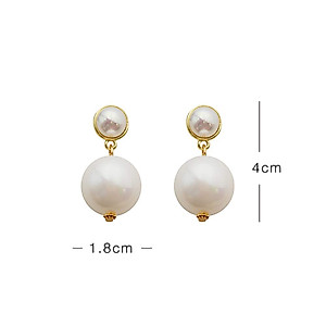 Denifery 925 Sterling Silver Long Tassel Earrings Pearls Earrings Dangle Earrings Bohemian Statement Earrings for Women Wedding Daily Party