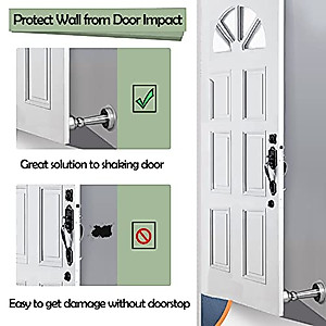 Magnet Door Stop, Stainless Steel Door Stopper in Brushed Nickel for Wall or Floor Mount with Screws or Double-Sided Adhesive Tape No Drilling Hold Your Door Open COCIVIVRE (4 Pack Silver)