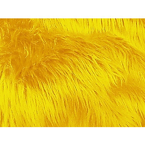 Faux Fur Luxury Shag Yellow 60 Inch Wide Fabric by The Yard (F.E.