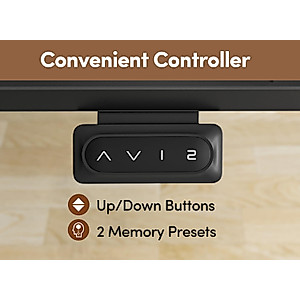 BANTI 55x24 Inch Electric Standing Desk with Double Drawers, Adjustable Height Stand Up Desk, Sit Stand Home Office Desk with Storage Shelf, Black Top