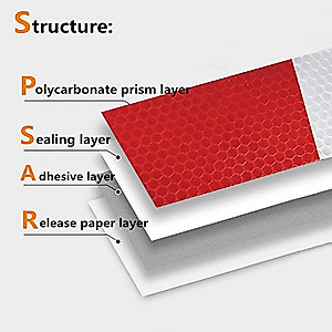 WAENLIR 2 inch x30 Feet Reflective Safety Tape DOT-C2 Waterproof Red and White Adhesive Conspicuity Tape for Trailer, Outdoor, Cars, Trucks